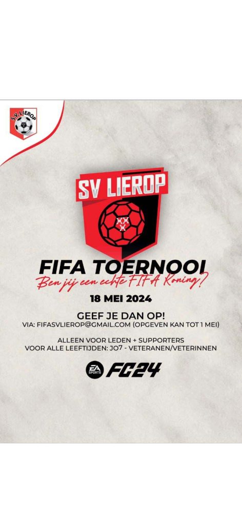 Meer informatie Fifa Toernooi 2024 - Voetbalvereniging SV Lierop